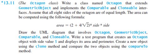 Solved Ii The Octagon Class Write A Class Named Chegg