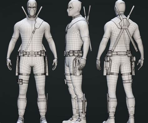 Artstation Deadpool Rigged Realtime Gameress Blender Eevee 3d