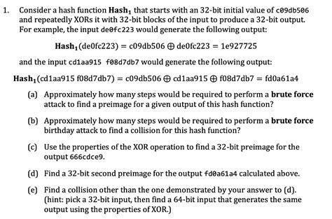 Solved Consider a hash function Hashị that starts with an Chegg