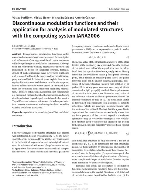 Pdf Discontinuous Modulation Functions And Their Application For