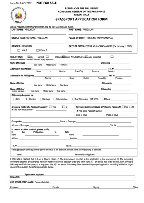 Passport Renewal Form Philippine Printable Form 2024