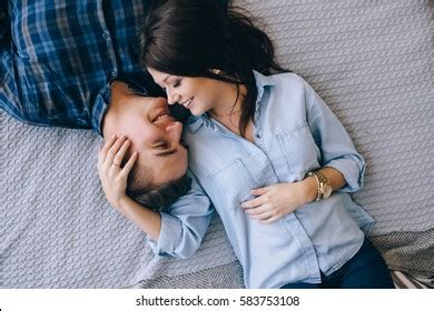 Woman Gently Kissing Soft Lips Her Shutterstock