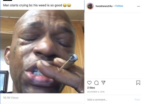Man Starts Crying Bc His Weed Is So Good 😂😂 Black Man Crying Thank