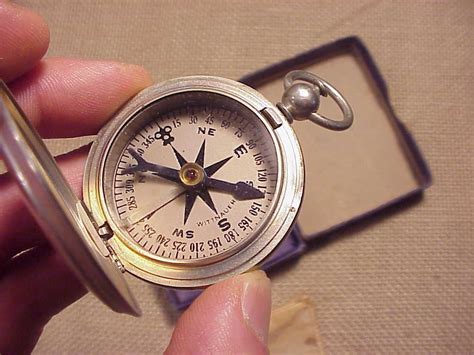 Original Wwii Wittnauer Pocket Watch Type Compass In Box 1831960069