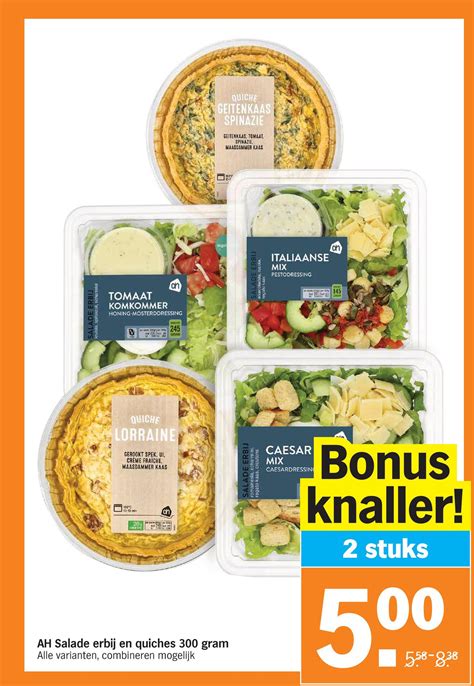 AH Salade Erbij En Quiches Gram Aanbieding Bij Albert Heijn