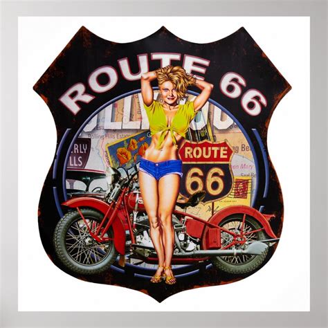 Route Pin Up Poster Zazzle