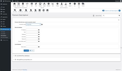 postgresql wp data access