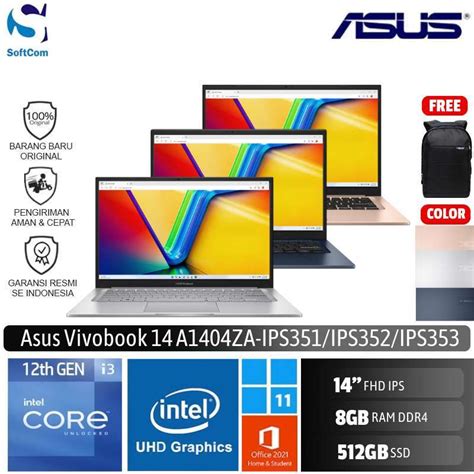 Promo Asus Vivobook 14 A1404za Ips351 Ips352 Ips353 Notebook Core I3
