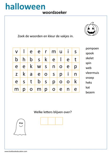 Werkblad Woordzoeker Halloween LookbookEducation Nl