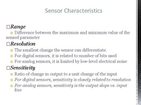 Outline Sensor Characteristics Sensor Selection Sensor Comparison Sensor
