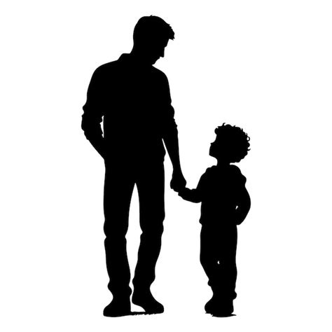 Vector De Silueta De Padre E Hijo Vector Premium Generado Con IA