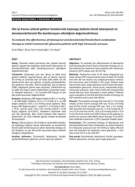 Pdf To Evaluate The Effectiveness Of Latanoprost And Dorsolamidetimolol Fixed Combination
