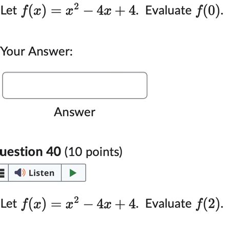 Solved Let F X X24x 4 Your Answer Answer Uestion 40 10 Chegg