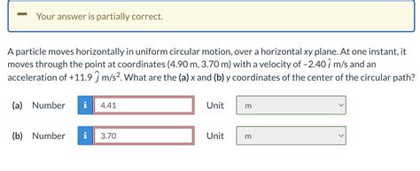 solved a particle moves horizontally in uniform circular