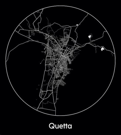 Premium Vector City Map Asia Pakistan Quetta Vector Illustration