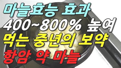 마늘효능 효과 400~800 높여 먹는 중년의 보약 항암 약 마늘 Youtube