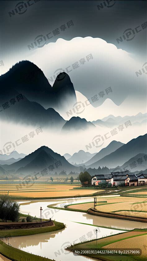 AI创作图乡村五大振兴展板有内容农村风貌nipic 昵图网