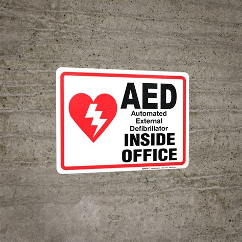 Aed Inside Office Wall Sign