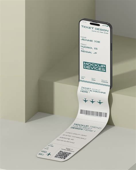 Premium Psd Online Ticket Mockup Design