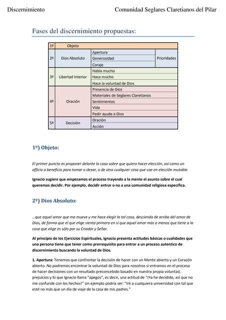 Fases Del Discernimiento Cristiano Pdf
