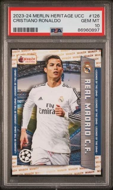 Cristiano Ronaldo Psa 10 Pop 2 2023 24 Topps Merlin Heritage Real