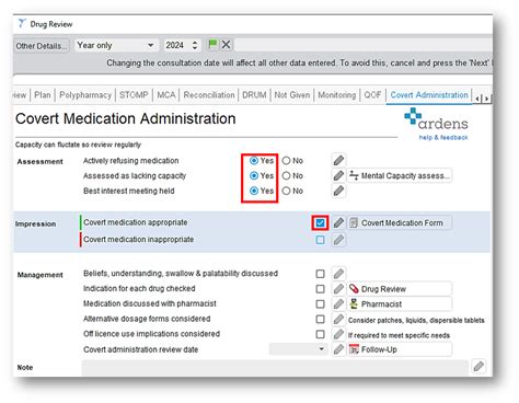 Covert Medication Administration Ardens Systmone