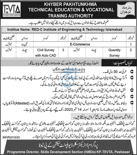 Kp Tevta Courses Admissions 2023 Result Pk