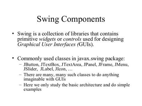 swing basics