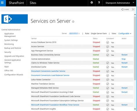 Sharepoint 2016 Cannot Find Start Or Stop Options In Services On Server Sharepoint Diary