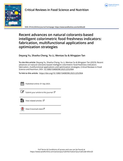 Pdf Recent Advances On Natural Colorants Based Intelligent