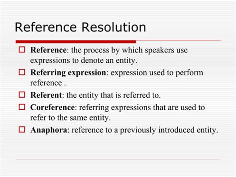 anaphora resolution natural language processing ppt