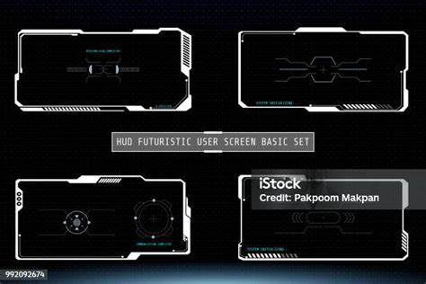 Hud 未来技術インターフェイス画面要素パネル セット ベクトル 枠のベクターアート素材や画像を多数ご用意 枠 近未来的 Hud