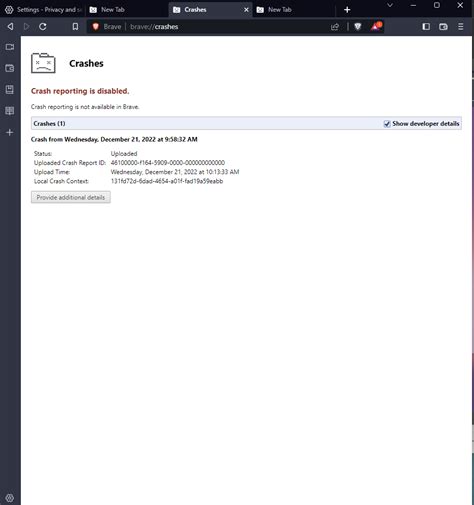 crash report was sent when `automatically send diagnostic reports` is