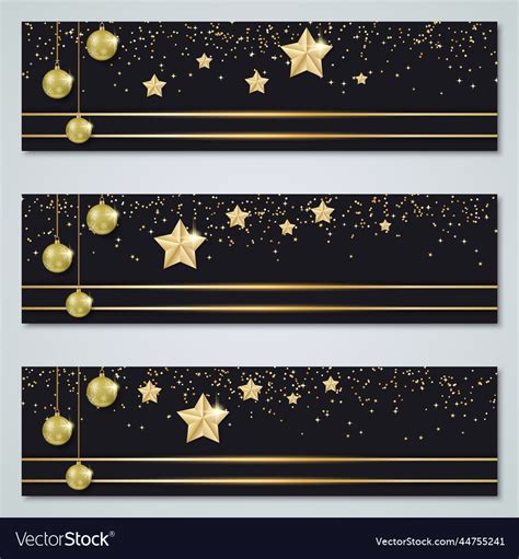 Christmas And New Year Banners Collection Vector Image