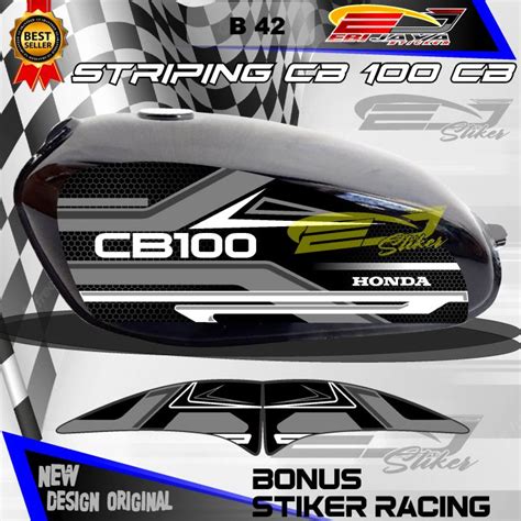 Stiker Tangki Cb100 Semu Full Striping Tangki Cb 100 Custom Berbahan Hologram Non Hologram