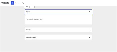 Appearance Widgets Editor Edits To Widget Area Containers · Issue