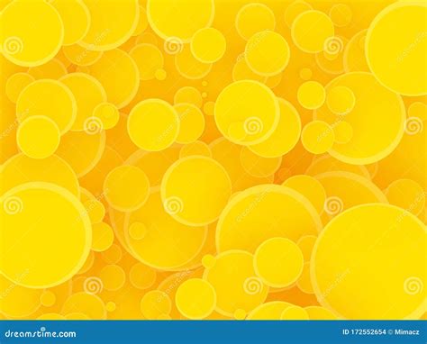 Sweet Yellow Summer Background With Bubbles Stock Vector Illustration