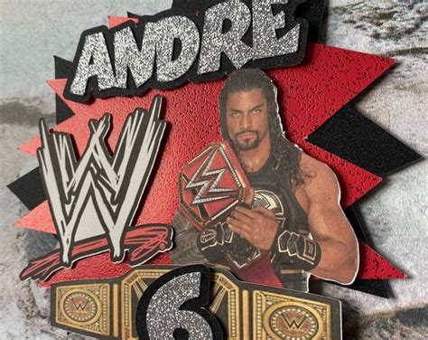 Wwe Wrestling Personalised Cake Topper Birthday Roman Reigns Etsy Uk