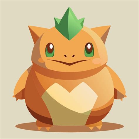 A Big Potato Pokemon Full Body Image White Background Vector