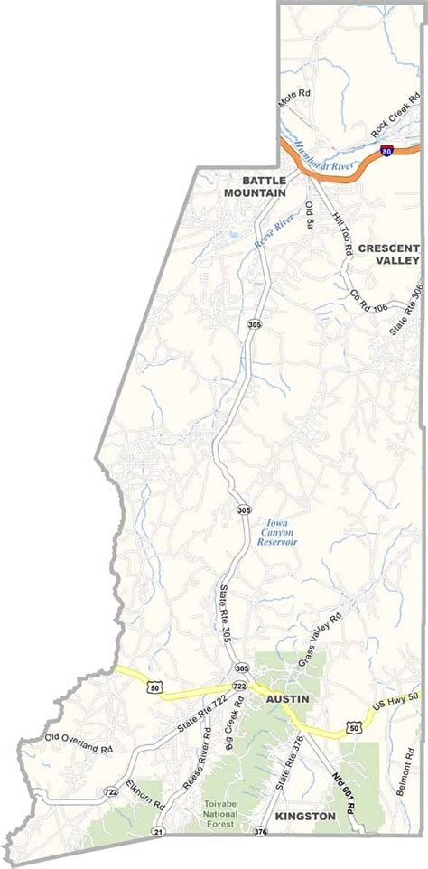 Lander County Map Nevada Us County Maps