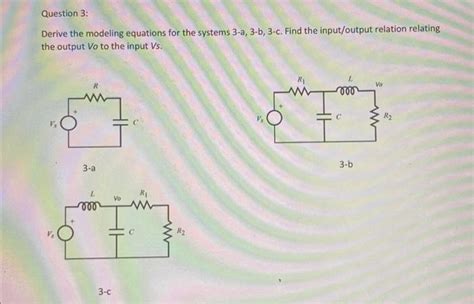 Solved Derive The Modeling Equations For The Systems 3 A