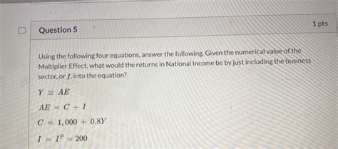 solved question 5 1 pts using the following four equations