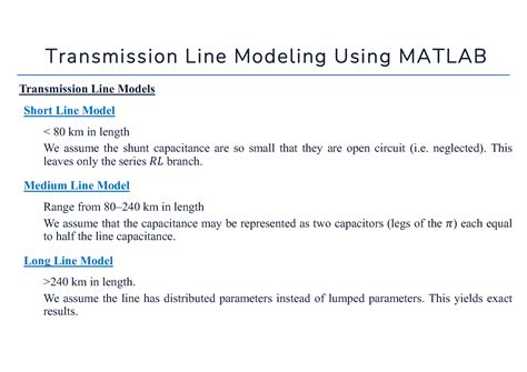 Solution Transmission Line Modeling Using Matlab Studypool