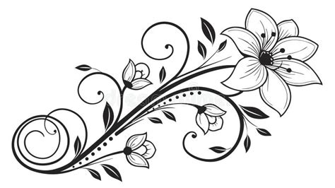 Abstract Floral Scroll Design Featuring A Star Like Flower Center Vector Design Generative Ai