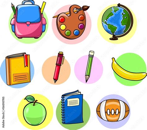 Школьные принадлежности картинки для детей распечатать цветные