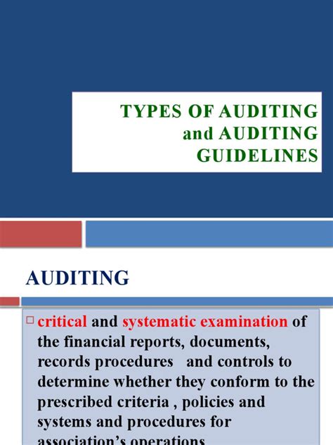 Types Of Auditing Guidelines Pdf
