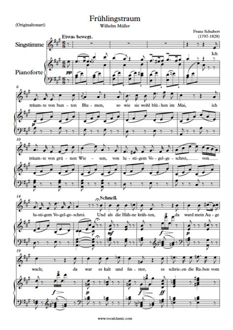 F Schubert Frühlingstraum A Key Original PDF Winterreise D911