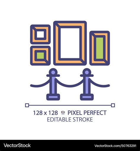 Art Exhibition Pixel Perfect Rgb Color Icon Vector Image