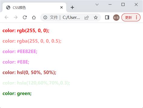 Css颜色的6种写法 C语言中文网