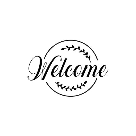 Black And White Calligraphy Welcome Illustration Premium Vector
